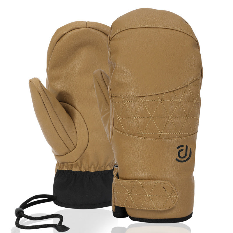 Men's SnowTrail Extreme Weather Thermal Leather Snow Mittens | Snowverb