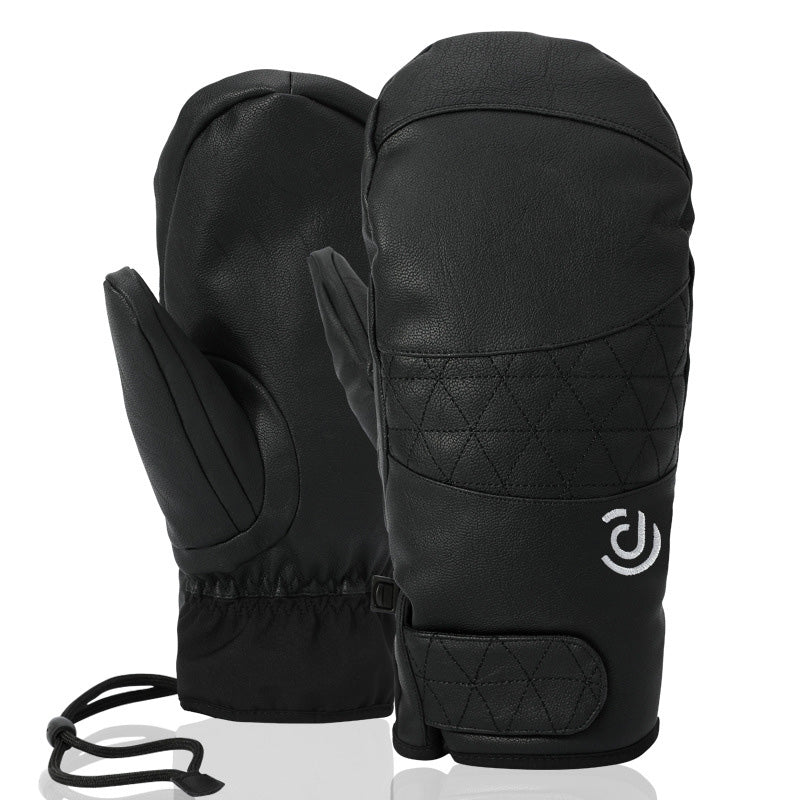 Men's SnowTrail Extreme Weather Thermal Leather Snow Mittens | Snowverb