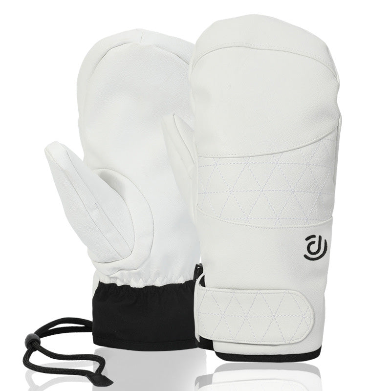 Women's SnowTrail Extreme Weather Thermal Leather Snow Mittens | Snowverb
