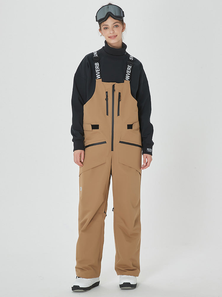 Womens Mountain Freerider Swag Cargo Snowboard Bib Overalls Snow Pants ...