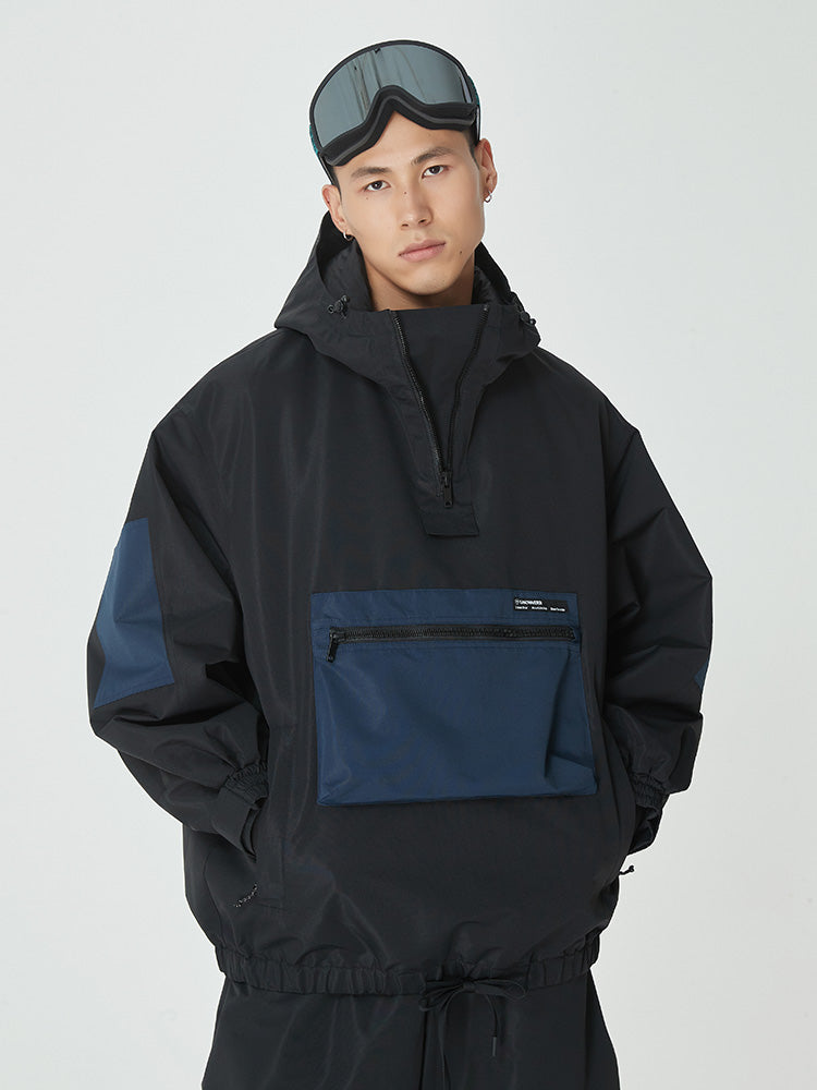 Men's Winter Bomber Baggy Snowboard Jacket Big Cargo Pocket Snow Coat ...