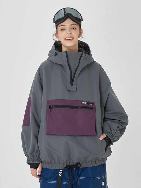 Women's Winter Bomber Baggy Snowboard Jacket Big Cargo Pocket Snow Coa ...