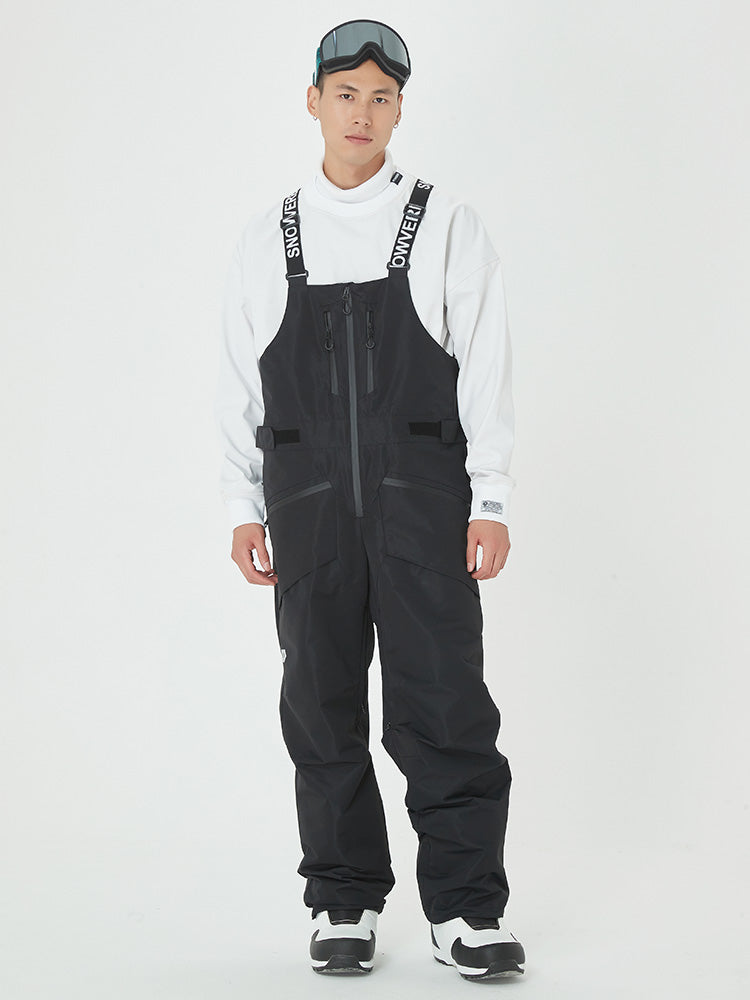 Men's Mountain Freerider Swag Cargo Snowboard Bib Overalls Baggy Snow ...