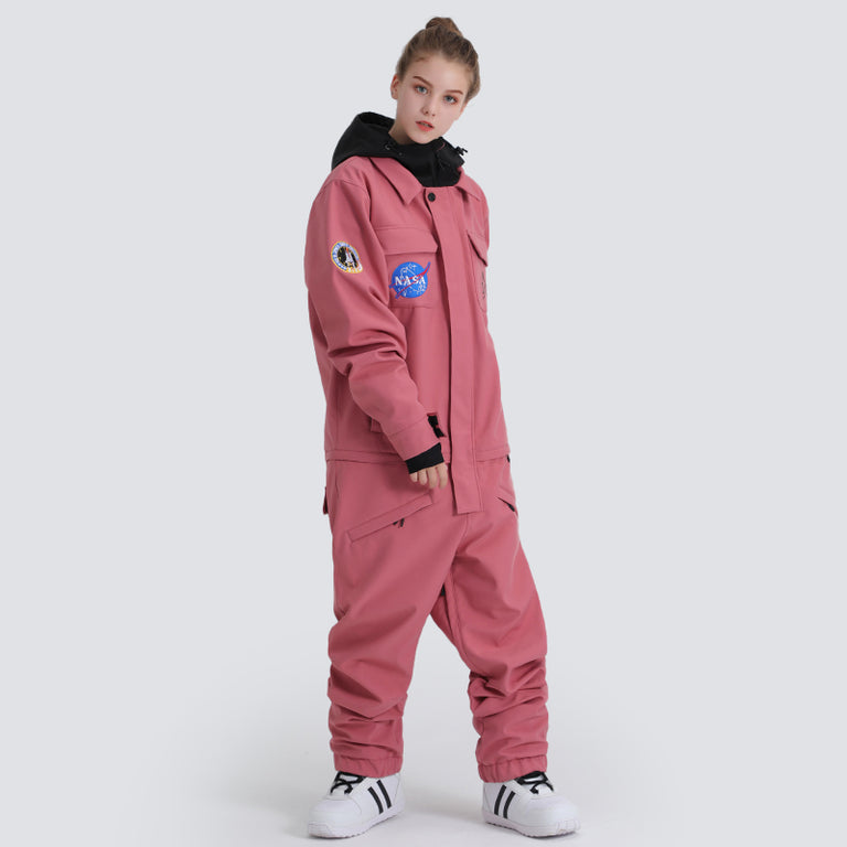 Womens SMN Nasa Ski Jumpsuit Slope Star Nasa Ski Suit Winter Snowsuits ...