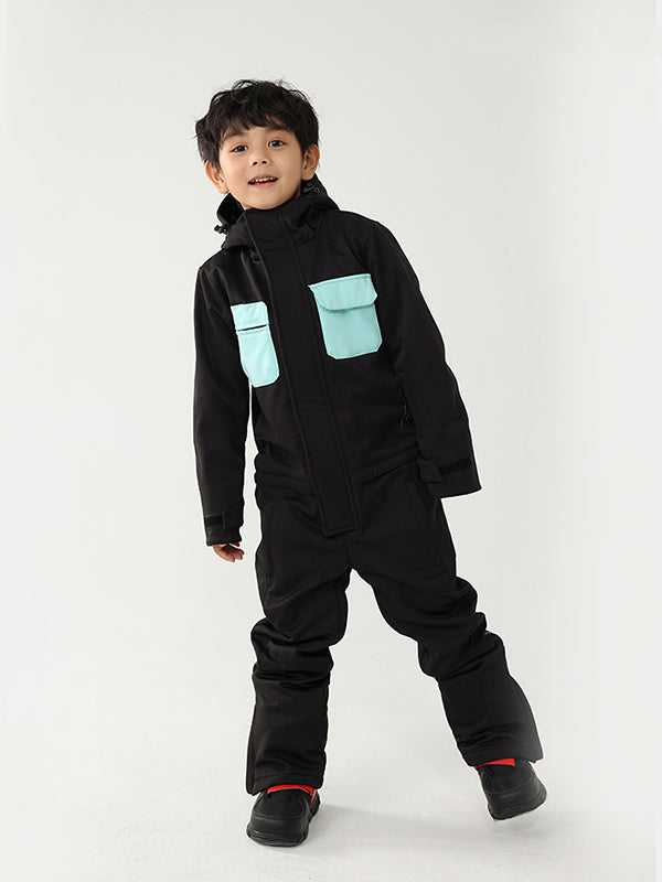 Kid's Air Pose Winter Warrior Block Waterproof One Piece Snowsuit ...