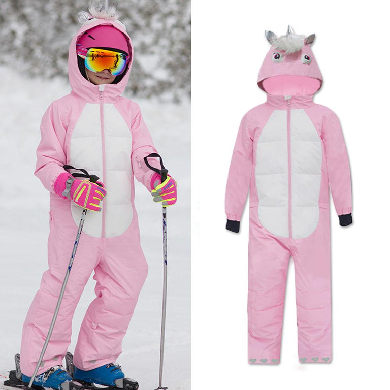 Boy & Girls Unisex Waterproof Cartoon Pattern One Piece Snowsuits ...