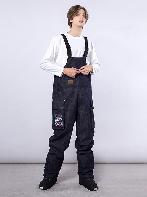 Women's Dook Snow Denim Waterproof Snowboard Ski Bibs Pants Jeans ...