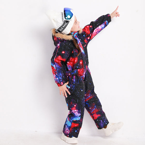 Kid's Blue Magic Waterproof Color One Piece Ski Suits Snow Jumpsuits ...